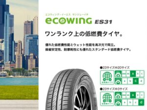 低燃費タイヤ クムホECOWING ES31の安全性と評判